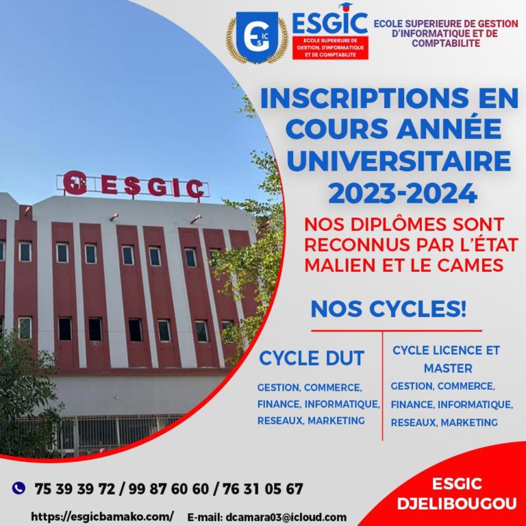 INSCRIPTIONS EN COURS ANNÉE UNIVERSITAIRE 2023-2024 – Le service vous attend, choisissez l'ESGIC
